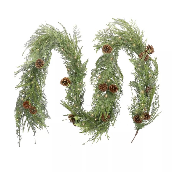 Holiday | Nib Members Mark 9 Prelit Cypress Garland With Pinecones ...